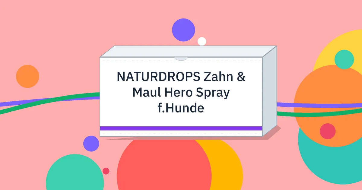 Symbolbild: Packung mit der Aufschrift NATURDROPS Zahn & Maul Hero Spray f.Hunde (PZN 19992091) – Verfügbarkeit und Bezug in Apotheken in Frankfurt am Main