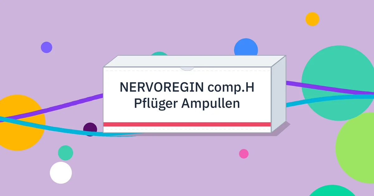 Symbolbild: Packung mit der Aufschrift NERVOREGIN comp.H Pflüger Ampullen (PZN 03679601) – Verfügbarkeit und Bezug in Apotheken in Frankfurt am Main