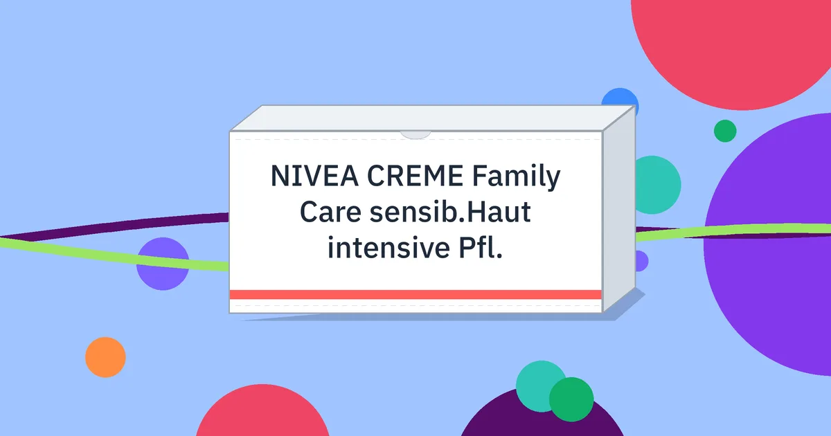 Symbolbild: Packung mit der Aufschrift NIVEA CREME Family Care sensib.Haut intensive Pfl. (PZN 18912546) – Verfügbarkeit und Bezug in Apotheken in Frankfurt am Main