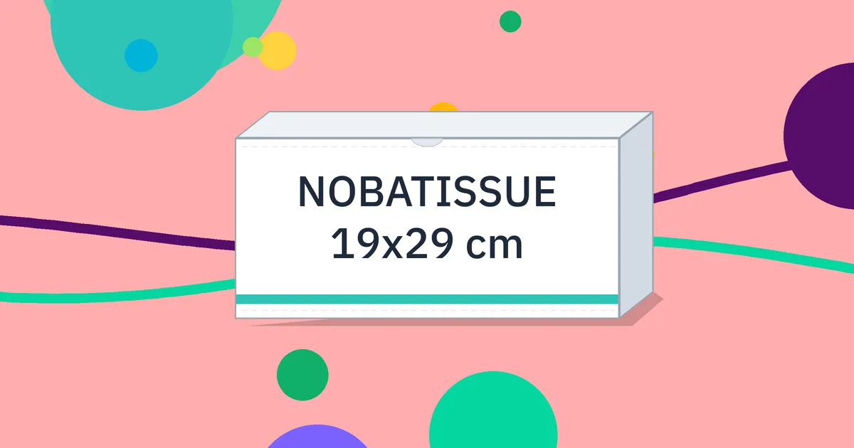 Symbolbild: Packung mit der Aufschrift NOBATISSUE 19x29 cm (PZN 07265428) – Verfügbarkeit und Bezug in Apotheken in Frankfurt am Main