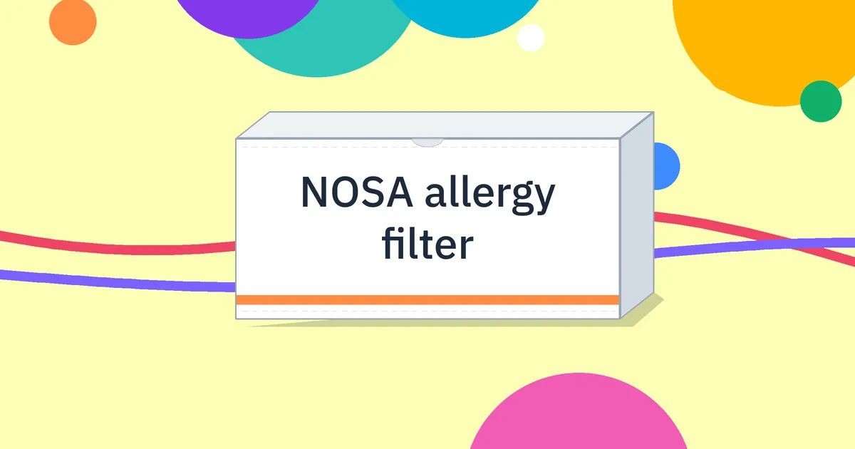 Symbolbild: Packung mit der Aufschrift NOSA allergy filter (PZN 16530243) – Verfügbarkeit und Bezug in Apotheken in Frankfurt am Main