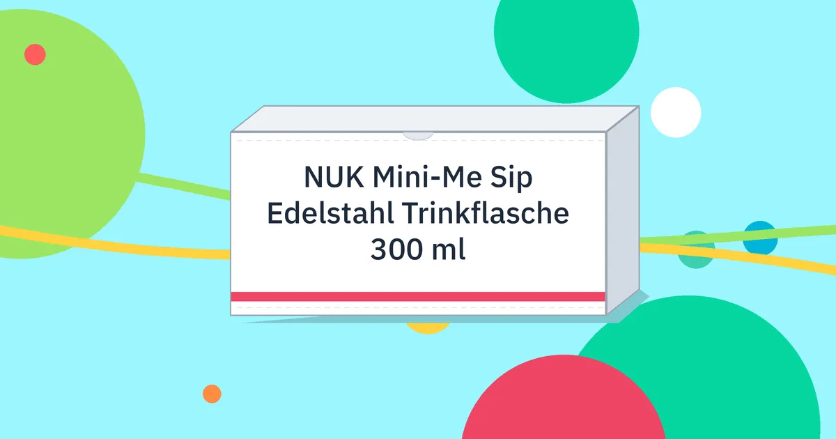 Symbolbild: Packung mit der Aufschrift NUK Mini-Me Sip Edelstahl Trinkflasche 300 ml (PZN 18709012) – Verfügbarkeit und Bezug in Apotheken in Frankfurt am Main
