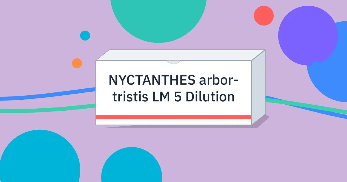 Symbolbild: Packung mit der Aufschrift NYCTANTHES arbor-tristis LM 5 Dilution (PZN 13620885) – Verfügbarkeit und Bezug in Apotheken in Frankfurt am Main