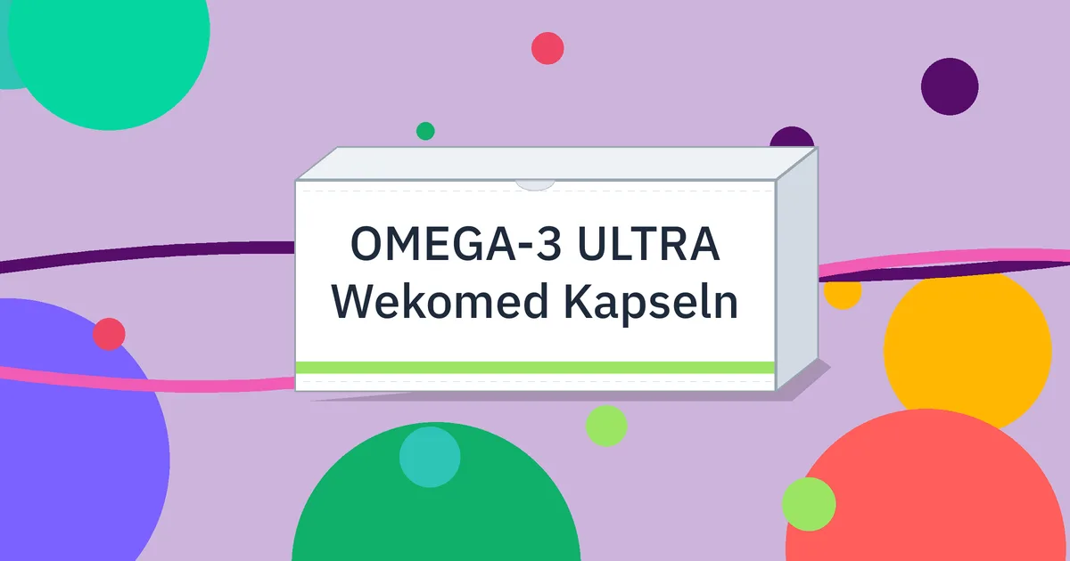 Symbolbild: Packung mit der Aufschrift OMEGA-3 ULTRA Wekomed Kapseln (PZN 01924605) – Verfügbarkeit und Bezug in Apotheken in Frankfurt am Main