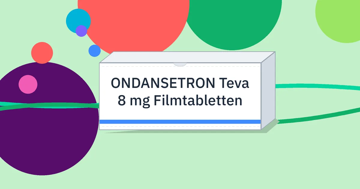 Symbolbild: Packung mit der Aufschrift ONDANSETRON Teva 8 mg Filmtabletten (PZN 19178456) – Verfügbarkeit und Bezug in Apotheken in Frankfurt am Main
