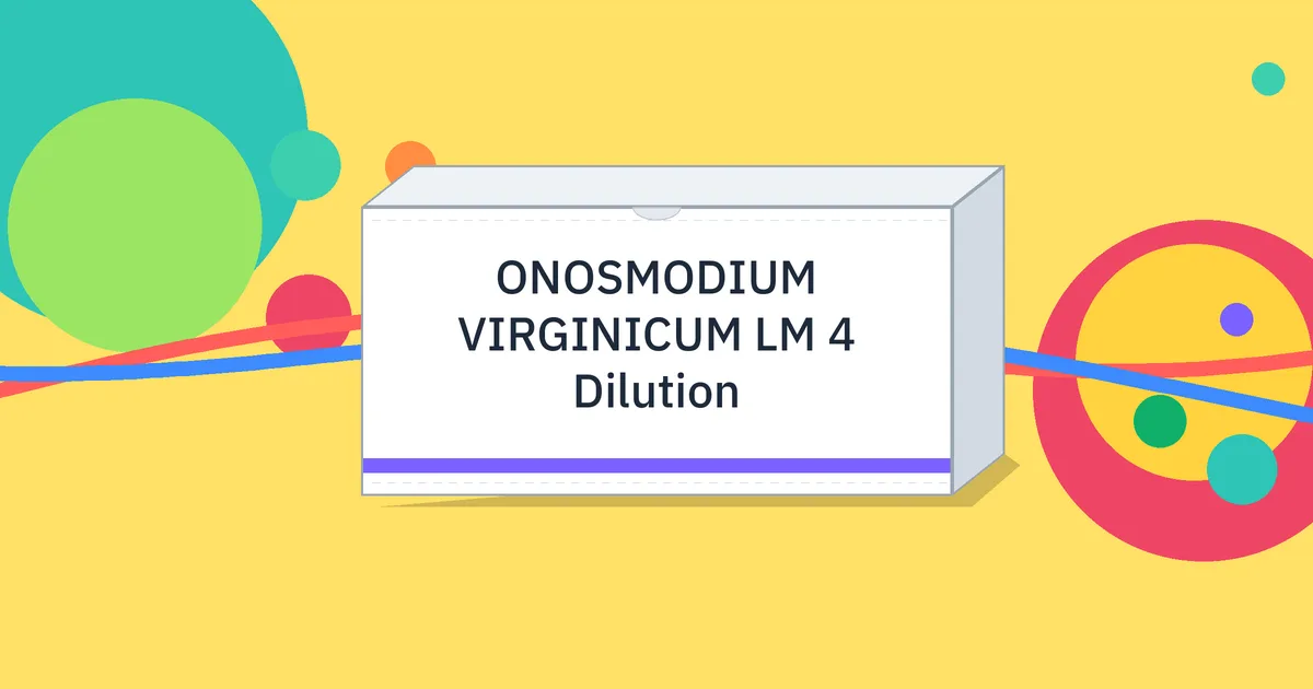 Symbolbild: Packung mit der Aufschrift ONOSMODIUM VIRGINICUM LM 4 Dilution (PZN 13626528) – Verfügbarkeit und Bezug in Apotheken in Frankfurt am Main