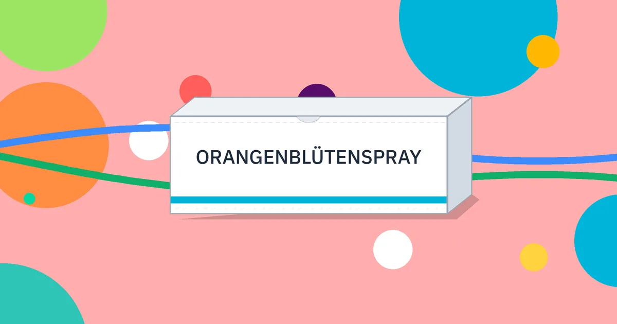 Symbolbild: Packung mit der Aufschrift ORANGENBLÜTENSPRAY (PZN 11713335) – Verfügbarkeit und Bezug in Apotheken in Frankfurt am Main