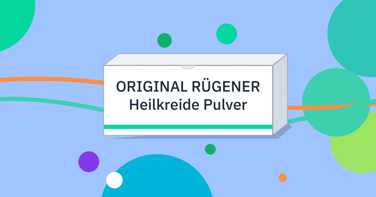 Symbolbild: Packung mit der Aufschrift ORIGINAL RÜGENER Heilkreide Pulver (PZN 16150641) – Verfügbarkeit und Bezug in Apotheken in Frankfurt am Main