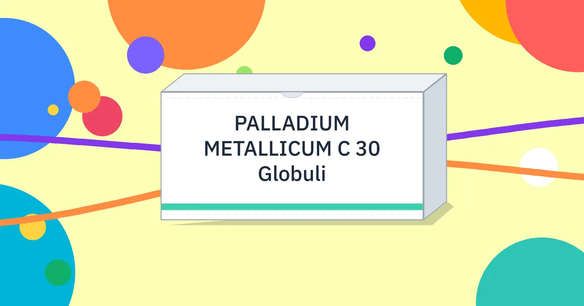Symbolbild: Packung mit der Aufschrift PALLADIUM METALLICUM C 30 Globuli (PZN 07176452) – Verfügbarkeit und Bezug in Apotheken in Frankfurt am Main