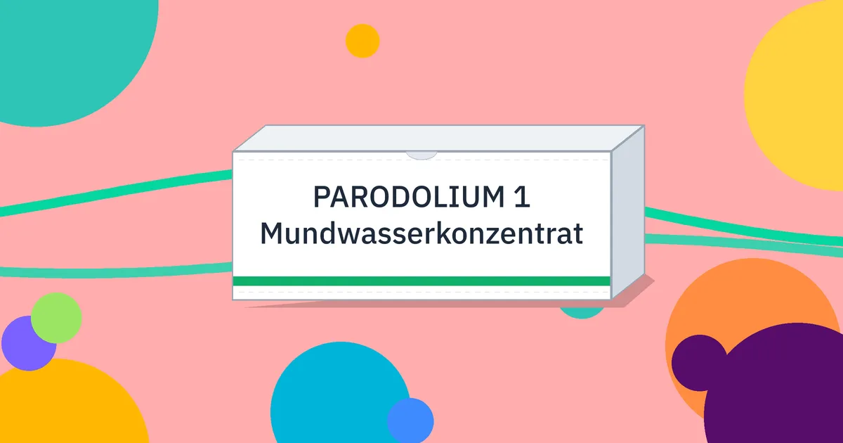 Symbolbild: Packung mit der Aufschrift PARODOLIUM 1 Mundwasserkonzentrat (PZN 10110528) – Verfügbarkeit und Bezug in Apotheken in Frankfurt am Main