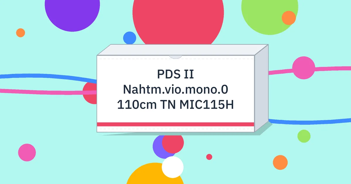 Symbolbild: Packung mit der Aufschrift PDS II Nahtm.vio.mono.0 110cm TN MIC115H (PZN 20916020) – Verfügbarkeit und Bezug in Apotheken in Frankfurt am Main