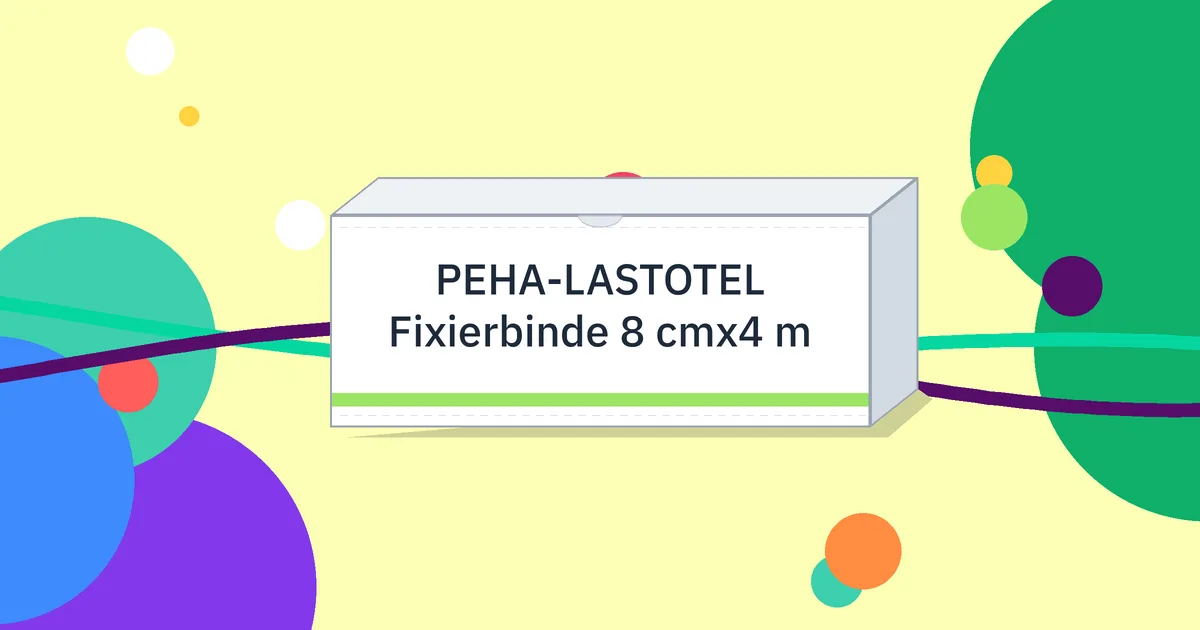 Symbolbild: Packung mit der Aufschrift PEHA-LASTOTEL Fixierbinde 8 cmx4 m (PZN 10069323) – Verfügbarkeit und Bezug in Apotheken in Frankfurt am Main