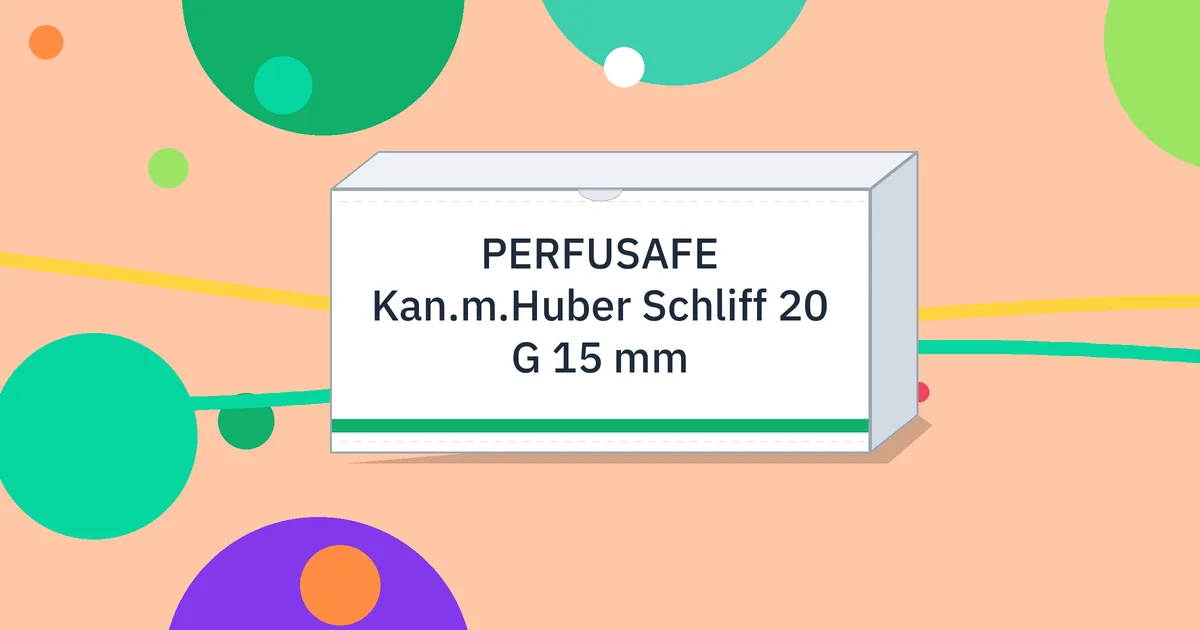 Symbolbild: Packung mit der Aufschrift PERFUSAFE Kan.m.Huber Schliff 20 G 15 mm (PZN 06556359) – Verfügbarkeit und Bezug in Apotheken in Frankfurt am Main