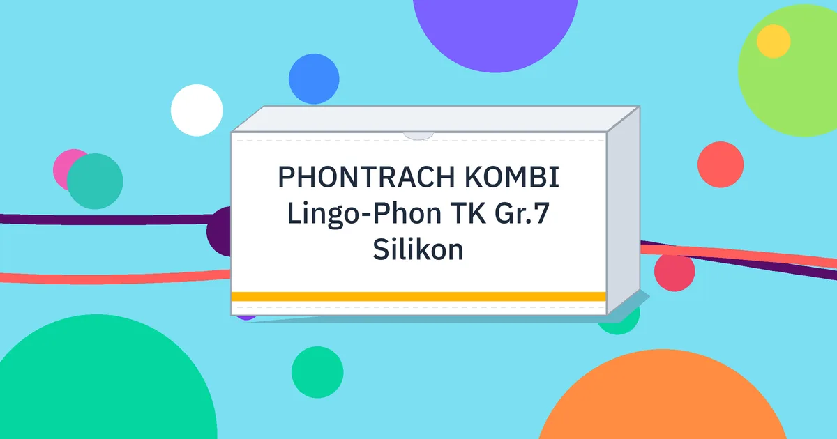 Symbolbild: Packung mit der Aufschrift PHONTRACH KOMBI Lingo-Phon TK Gr.7 Silikon (PZN 10536440) – Verfügbarkeit und Bezug in Apotheken in Frankfurt am Main
