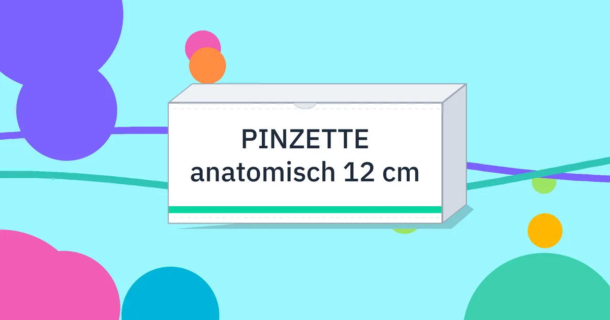 Symbolbild: Packung mit der Aufschrift PINZETTE anatomisch 12 cm (PZN 04845898) – Verfügbarkeit und Bezug in Apotheken in Frankfurt am Main