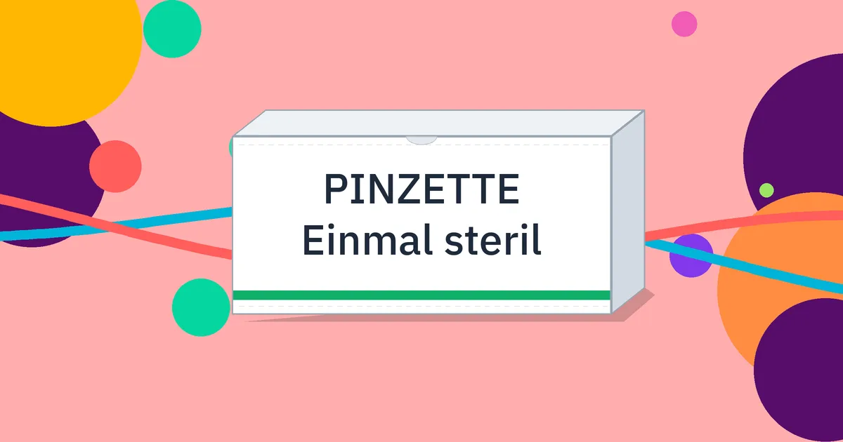 Symbolbild: Packung mit der Aufschrift PINZETTE Einmal steril (PZN 00880082) – Verfügbarkeit und Bezug in Apotheken in Frankfurt am Main