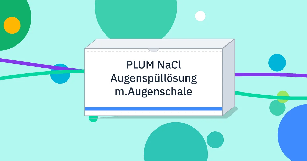 Symbolbild: Packung mit der Aufschrift PLUM NaCl Augenspüllösung m.Augenschale (PZN 04397402) – Verfügbarkeit und Bezug in Apotheken in Frankfurt am Main