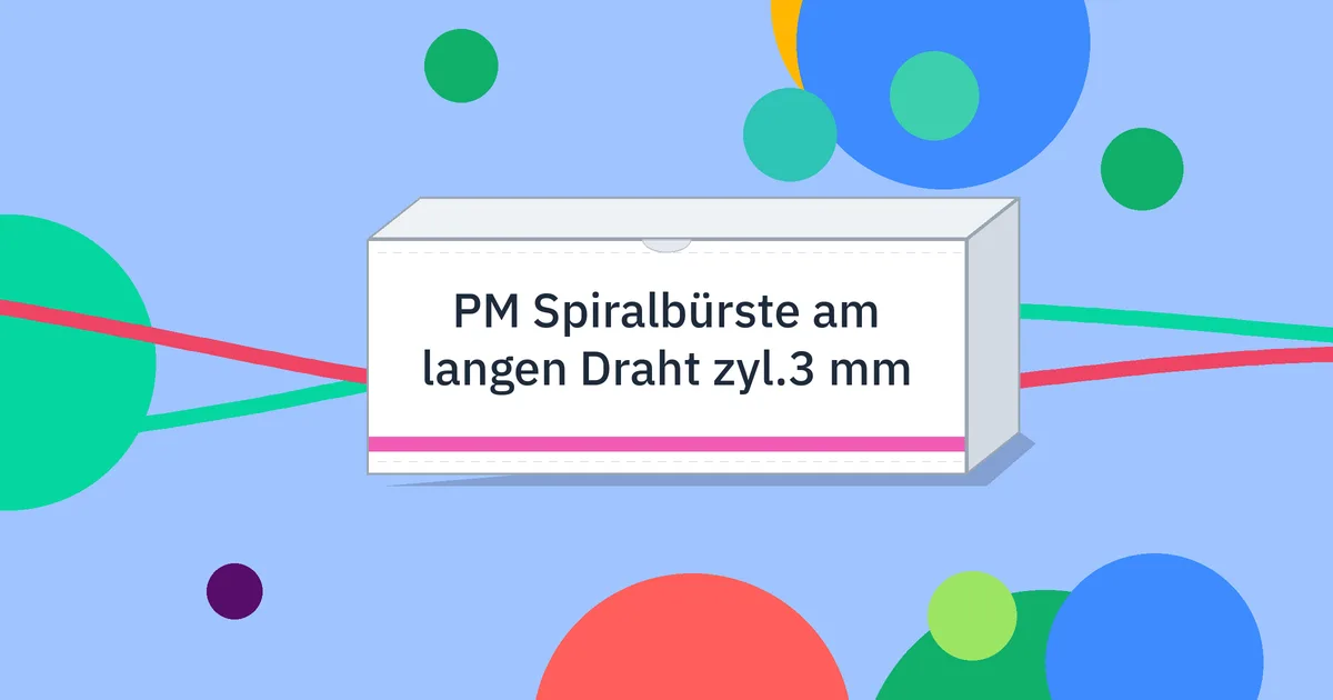 Symbolbild: Packung mit der Aufschrift PM Spiralbürste am langen Draht zyl.3 mm (PZN 17447840) – Verfügbarkeit und Bezug in Apotheken in Frankfurt am Main