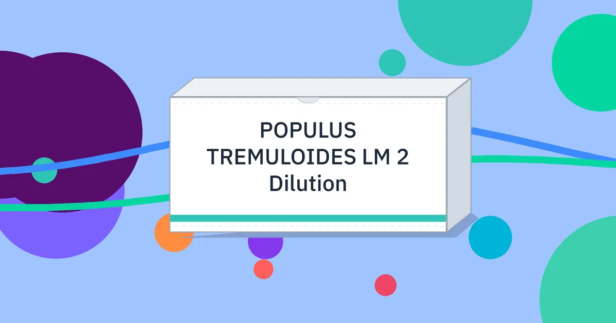 Symbolbild: Packung mit der Aufschrift POPULUS TREMULOIDES LM 2 Dilution (PZN 13664612) – Verfügbarkeit und Bezug in Apotheken in Frankfurt am Main