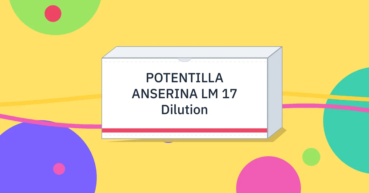 Symbolbild: Packung mit der Aufschrift POTENTILLA ANSERINA LM 17 Dilution (PZN 13665244) – Verfügbarkeit und Bezug in Apotheken in Frankfurt am Main