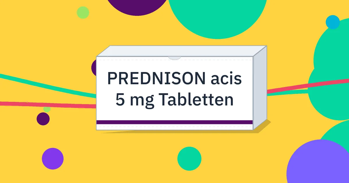 Symbolbild: Packung mit der Aufschrift PREDNISON acis 5 mg Tabletten (PZN 01998489) – Verfügbarkeit und Bezug in Apotheken in Frankfurt am Main