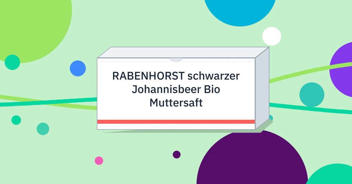 Symbolbild: Packung mit der Aufschrift RABENHORST schwarzer Johannisbeer Bio Muttersaft (PZN 06679300) – Verfügbarkeit und Bezug in Apotheken in Frankfurt am Main