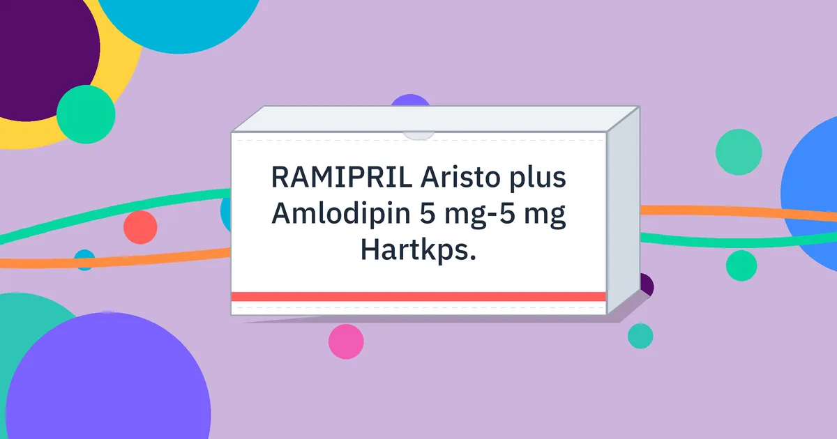 Symbolbild: Packung mit der Aufschrift RAMIPRIL Aristo plus Amlodipin 5 mg-5 mg Hartkps. (PZN 19818393) – Verfügbarkeit und Bezug in Apotheken in Frankfurt am Main