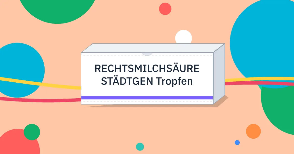 Symbolbild: Packung mit der Aufschrift RECHTSMILCHSÄURE STÄDTGEN Tropfen (PZN 10397487) – Verfügbarkeit und Bezug in Apotheken in Frankfurt am Main