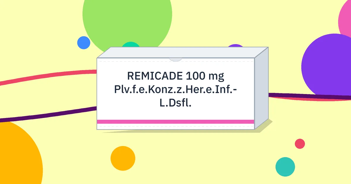 Symbolbild: Packung mit der Aufschrift REMICADE 100 mg Plv.f.e.Konz.z.Her.e.Inf.-L.Dsfl. (PZN 16830092) – Verfügbarkeit und Bezug in Apotheken in Frankfurt am Main