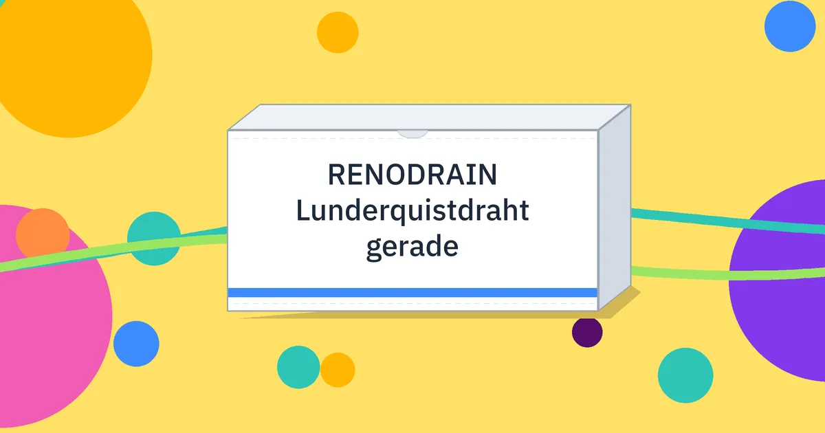 Symbolbild: Packung mit der Aufschrift RENODRAIN Lunderquistdraht gerade (PZN 06679056) – Verfügbarkeit und Bezug in Apotheken in Frankfurt am Main