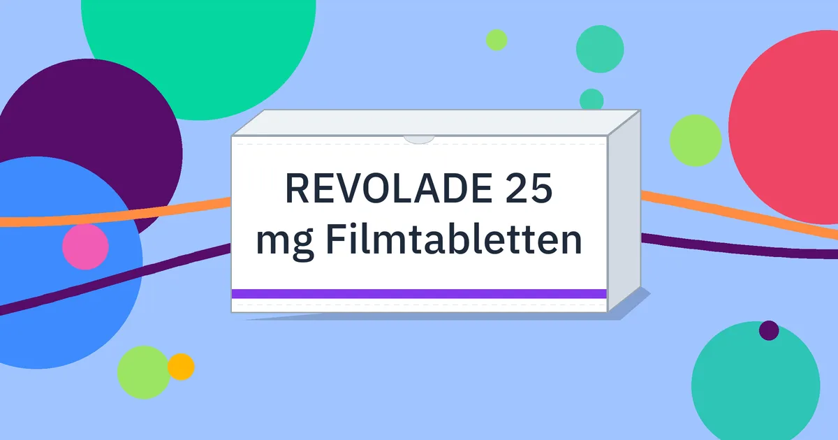 Symbolbild: Packung mit der Aufschrift REVOLADE 25 mg Filmtabletten (PZN 20310665) – Verfügbarkeit und Bezug in Apotheken in Frankfurt am Main