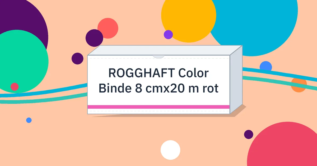 Symbolbild: Packung mit der Aufschrift ROGGHAFT Color Binde 8 cmx20 m rot (PZN 08419595) – Verfügbarkeit und Bezug in Apotheken in Frankfurt am Main