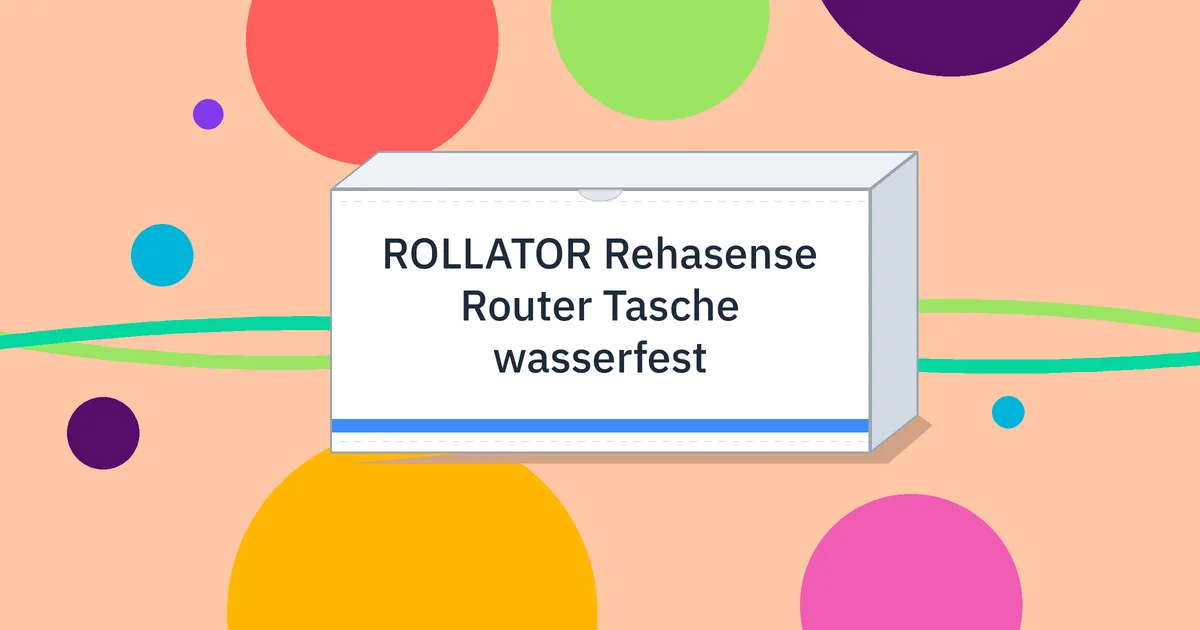 Symbolbild: Packung mit der Aufschrift ROLLATOR Rehasense Router Tasche wasserfest (PZN 11109585) – Verfügbarkeit und Bezug in Apotheken in Frankfurt am Main
