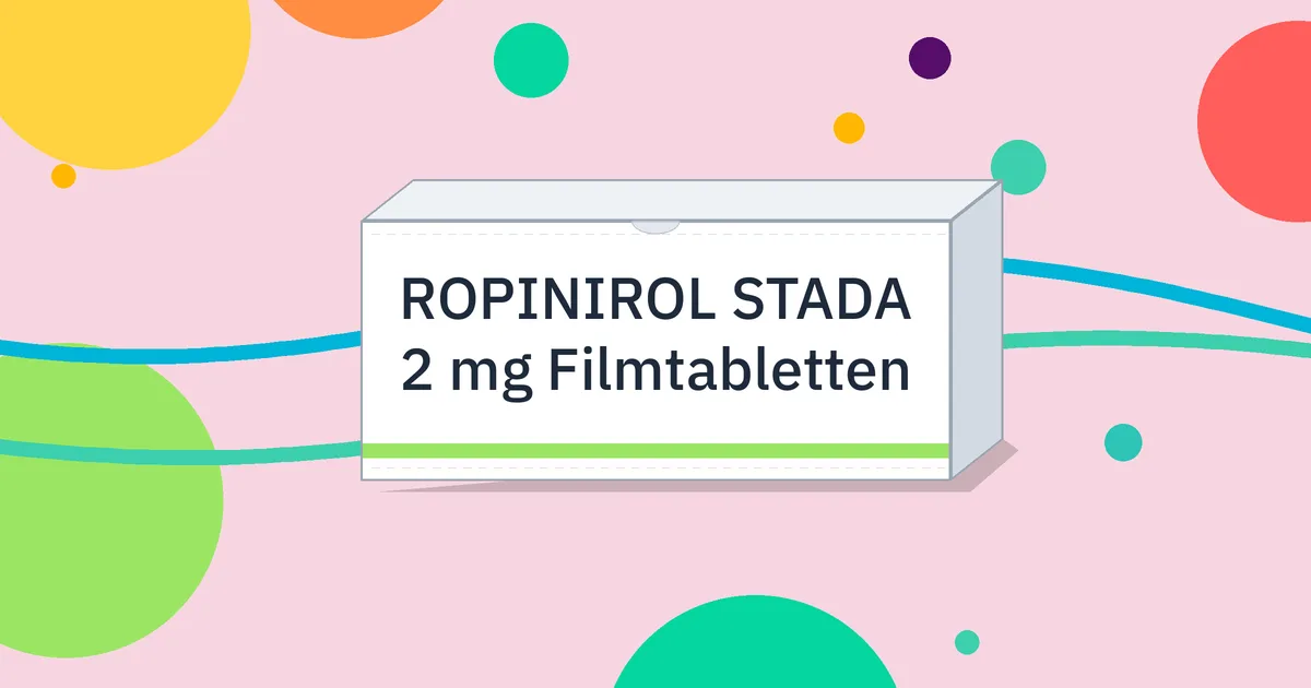 Symbolbild: Packung mit der Aufschrift ROPINIROL STADA 2 mg Filmtabletten (PZN 07314428) – Verfügbarkeit und Bezug in Apotheken in Frankfurt am Main