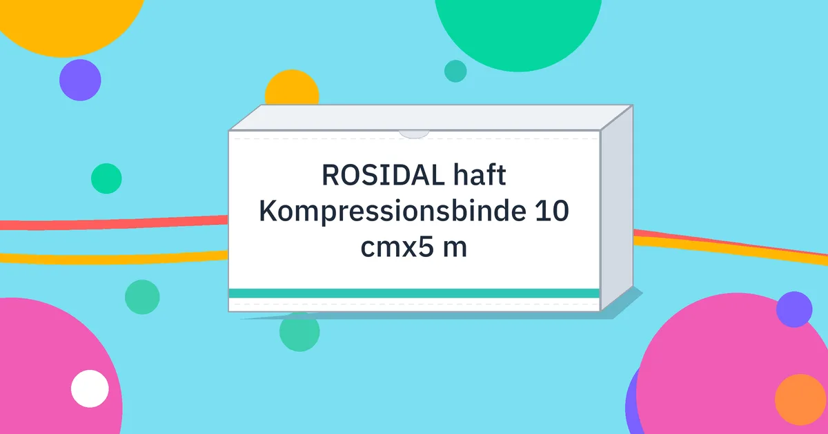 Symbolbild: Packung mit der Aufschrift ROSIDAL haft Kompressionsbinde 10 cmx5 m (PZN 12452061) – Verfügbarkeit und Bezug in Apotheken in Frankfurt am Main