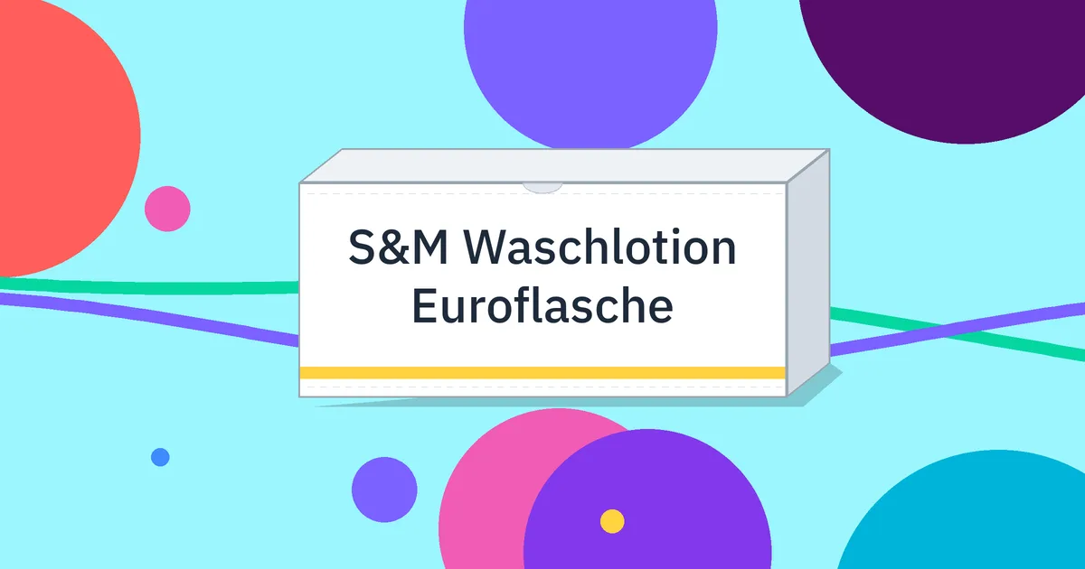 Symbolbild: Packung mit der Aufschrift S&M Waschlotion Euroflasche (PZN 06099548) – Verfügbarkeit und Bezug in Apotheken in Frankfurt am Main