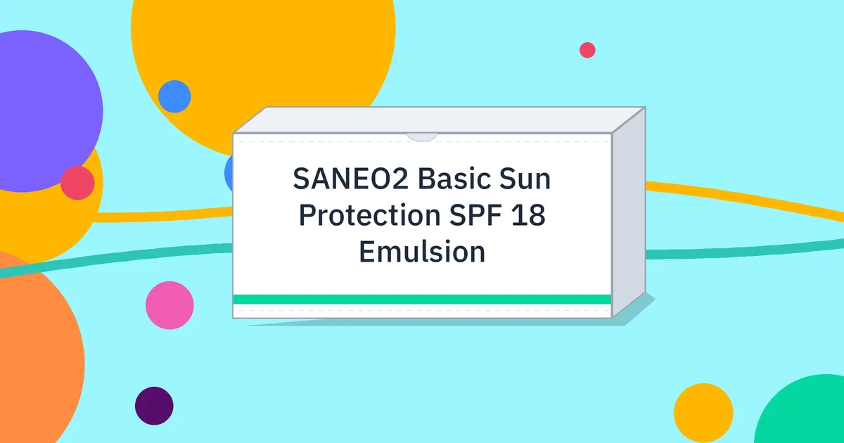 Symbolbild: Packung mit der Aufschrift SANEO2 Basic Sun Protection SPF 18 Emulsion (PZN 10826801) – Verfügbarkeit und Bezug in Apotheken in Frankfurt am Main