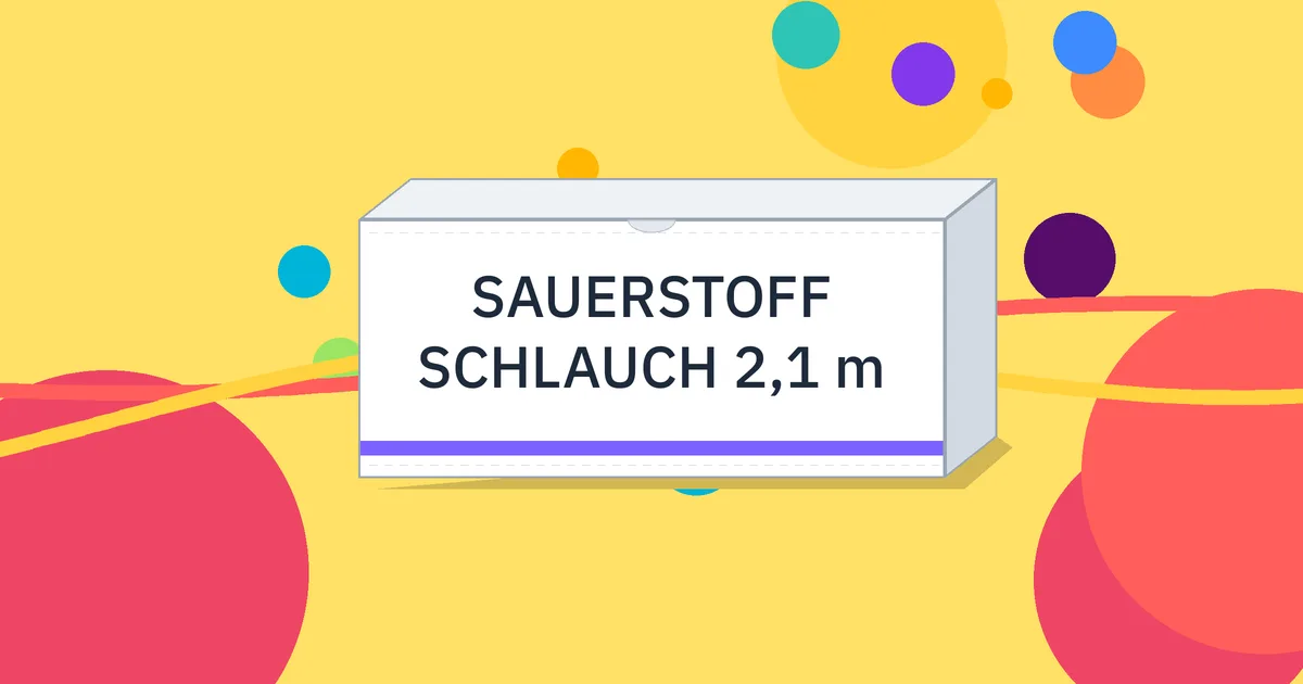 Symbolbild: Packung mit der Aufschrift SAUERSTOFF SCHLAUCH 2,1 m (PZN 11152807) – Verfügbarkeit und Bezug in Apotheken in Frankfurt am Main