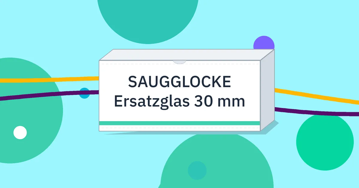 Symbolbild: Packung mit der Aufschrift SAUGGLOCKE Ersatzglas 30 mm (PZN 02037131) – Verfügbarkeit und Bezug in Apotheken in Frankfurt am Main