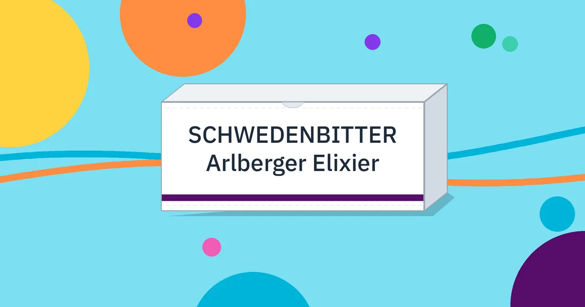 Symbolbild: Packung mit der Aufschrift SCHWEDENBITTER Arlberger Elixier (PZN 12733104) – Verfügbarkeit und Bezug in Apotheken in Frankfurt am Main