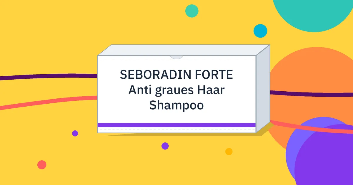 Symbolbild: Packung mit der Aufschrift SEBORADIN FORTE Anti graues Haar Shampoo (PZN 18402213) – Verfügbarkeit und Bezug in Apotheken in Frankfurt am Main