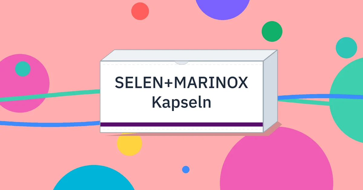 Symbolbild: Packung mit der Aufschrift SELEN+MARINOX Kapseln (PZN 10275778) – Verfügbarkeit und Bezug in Apotheken in Frankfurt am Main