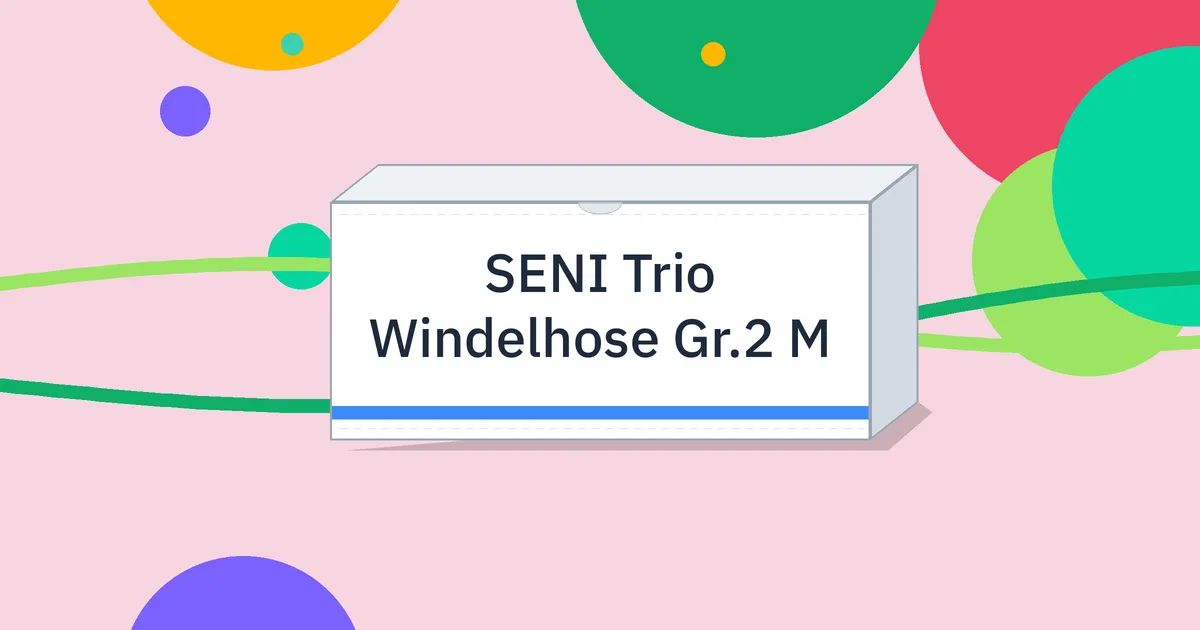 Symbolbild: Packung mit der Aufschrift SENI Trio Windelhose Gr.2 M (PZN 09252223) – Verfügbarkeit und Bezug in Apotheken in Frankfurt am Main