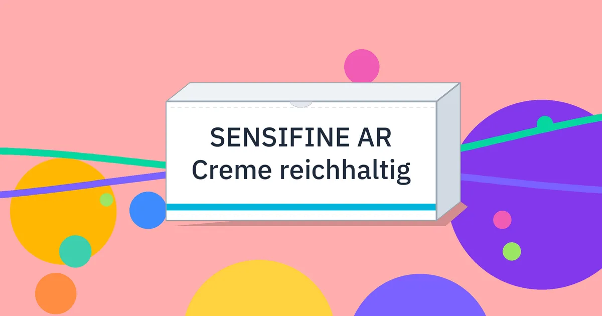 Symbolbild: Packung mit der Aufschrift SENSIFINE AR Creme reichhaltig (PZN 20787982) – Verfügbarkeit und Bezug in Apotheken in Frankfurt am Main