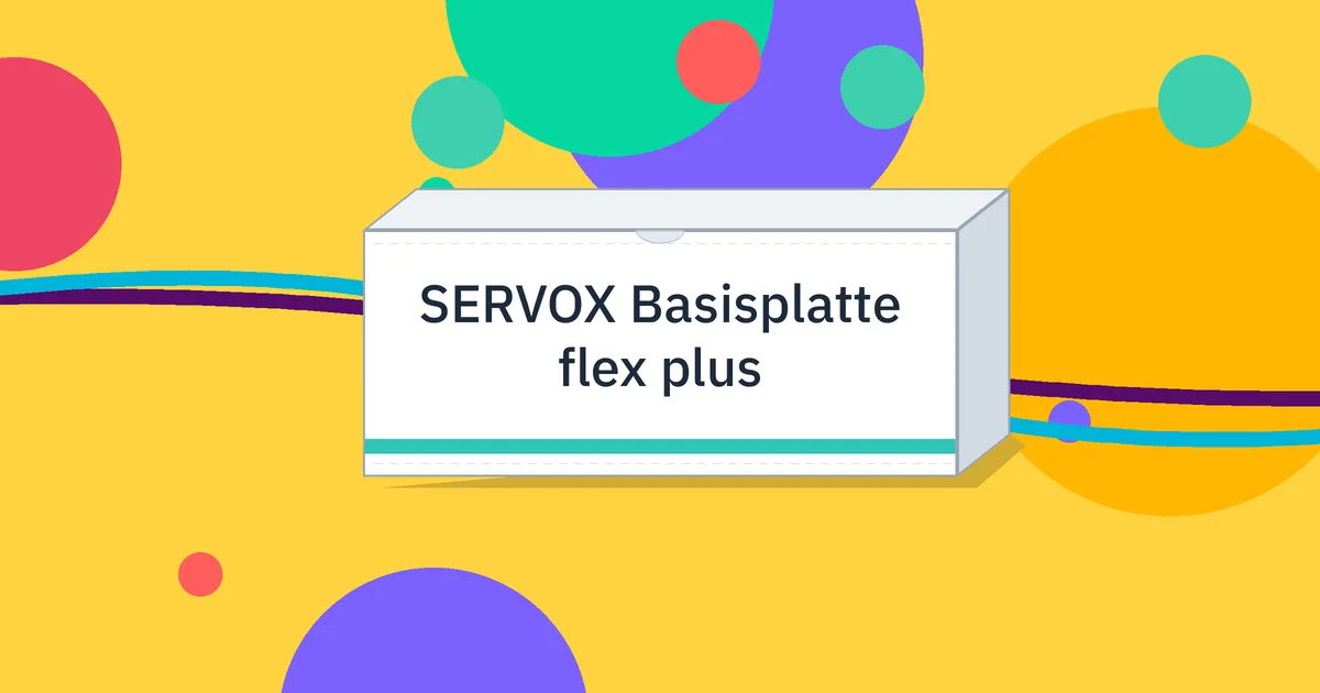 Symbolbild: Packung mit der Aufschrift SERVOX Basisplatte flex plus (PZN 09220559) – Verfügbarkeit und Bezug in Apotheken in Frankfurt am Main
