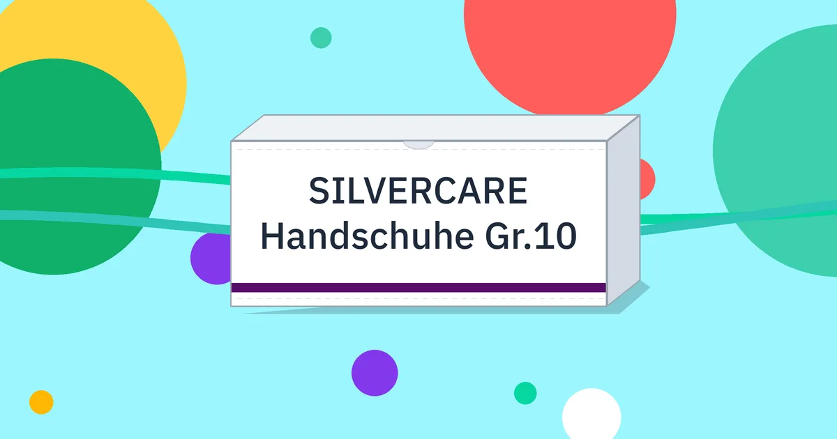 Symbolbild: Packung mit der Aufschrift SILVERCARE Handschuhe Gr.10 (PZN 01110883) – Verfügbarkeit und Bezug in Apotheken in Frankfurt am Main