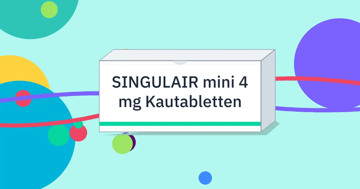 Symbolbild: Packung mit der Aufschrift SINGULAIR mini 4 mg Kautabletten (PZN 00894813) – Verfügbarkeit und Bezug in Apotheken in Frankfurt am Main