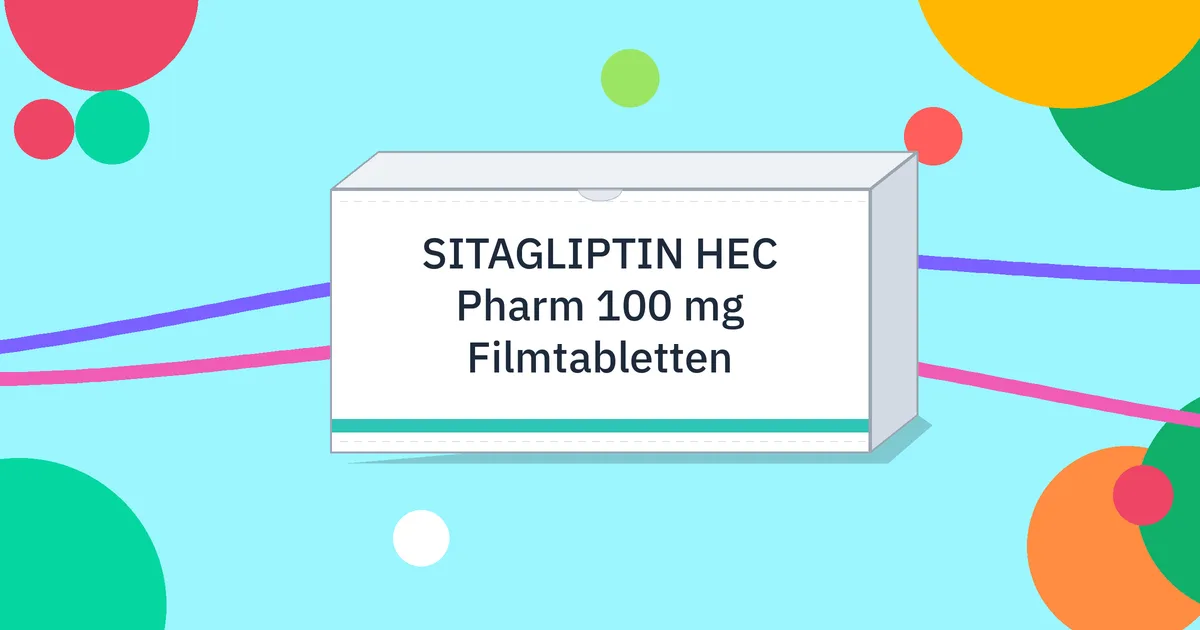 Symbolbild: Packung mit der Aufschrift SITAGLIPTIN HEC Pharm 100 mg Filmtabletten (PZN 20586723) – Verfügbarkeit und Bezug in Apotheken in Frankfurt am Main