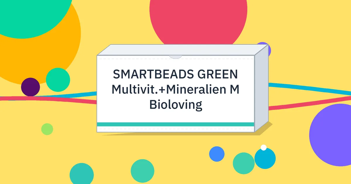 Symbolbild: Packung mit der Aufschrift SMARTBEADS GREEN Multivit.+Mineralien M Bioloving (PZN 17196102) – Verfügbarkeit und Bezug in Apotheken in Frankfurt am Main
