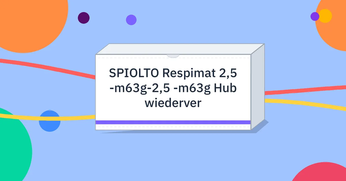 Symbolbild: Packung mit der Aufschrift SPIOLTO Respimat 2,5 -m63g-2,5 -m63g Hub wiederver (PZN 16752110) – Verfügbarkeit und Bezug in Apotheken in Frankfurt am Main